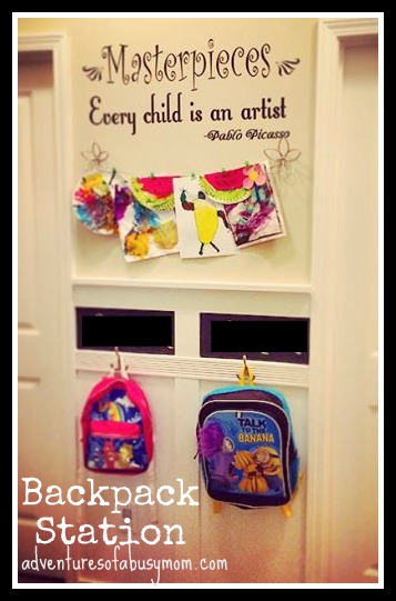 DIY Backpack Station – Adventures of a Busy Mom